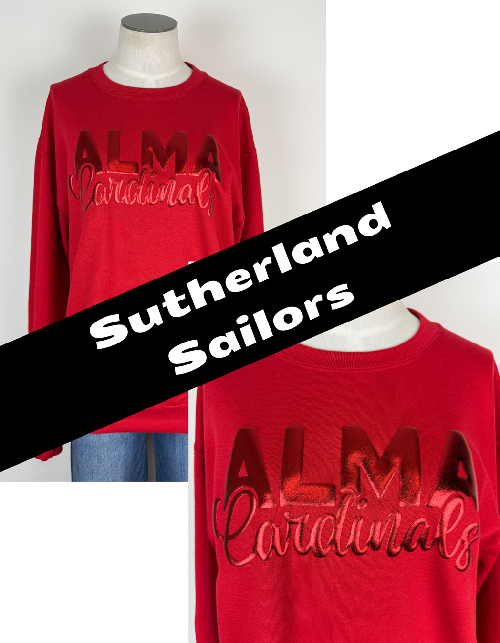 Sutherland Sailors Metallic Puff School Crewneck Sweatshirts – Hissy ...